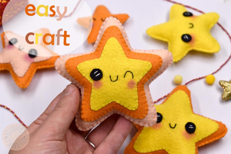 Star Sewing Pattern, Felt Toy Pdf Pattern, ONLY PIECES, DIY Felt Star ...