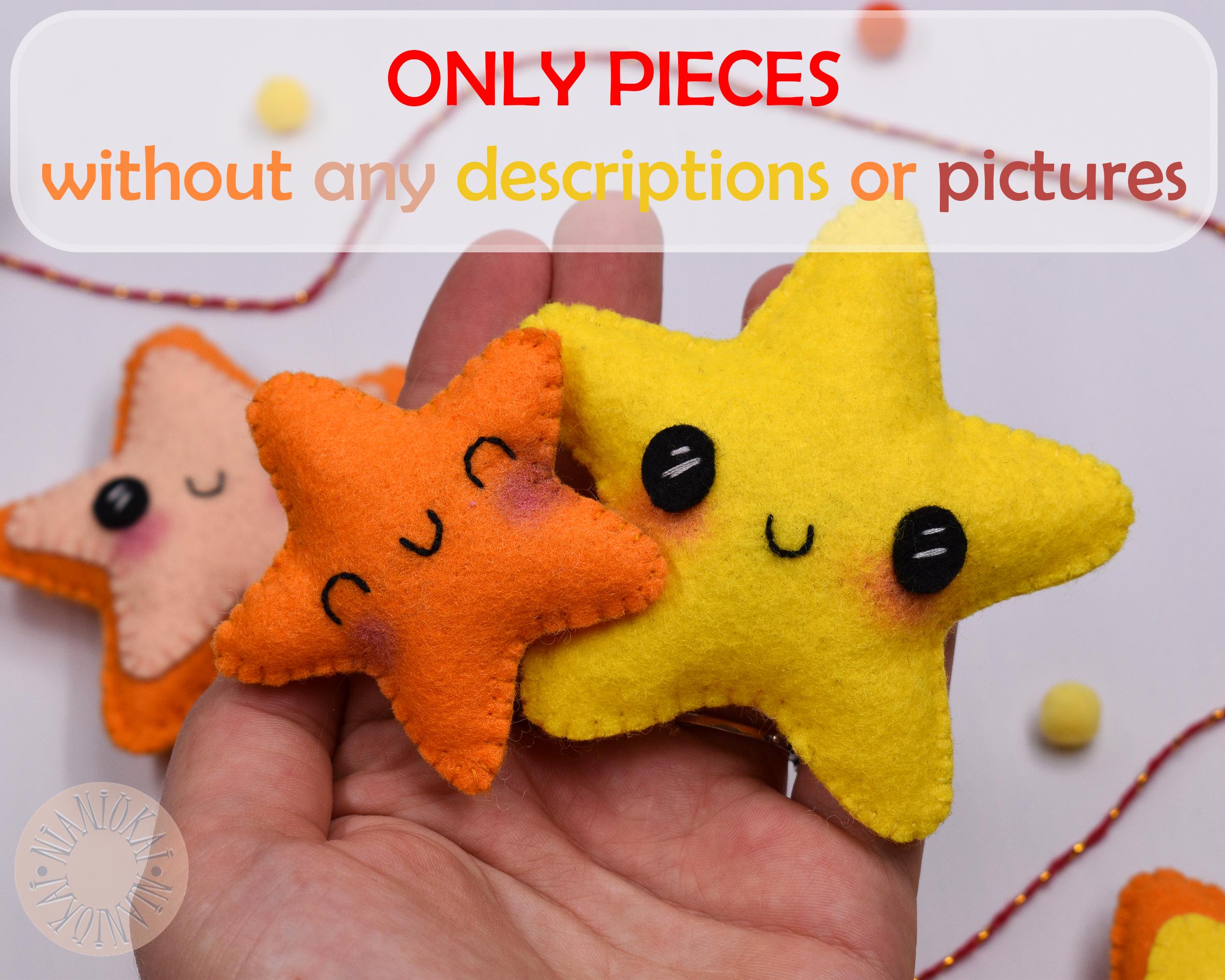 Star Sewing Pattern, Felt Toy Pdf Pattern, ONLY PIECES, DIY Felt Star ...