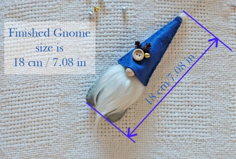 Felt Gnome, DIY Gnome Pattern, Gnome Tutorial PDF With Video Link, DIY Felt Crafts, Christmas ...