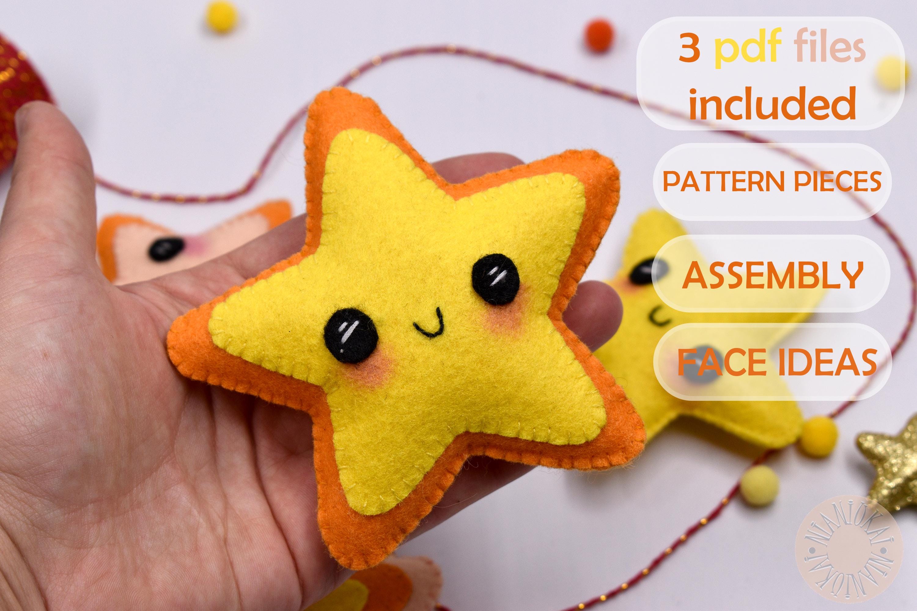 Star Sewing Pattern, Felt Toy Pdf Pattern, ONLY PIECES, DIY Felt Star ...