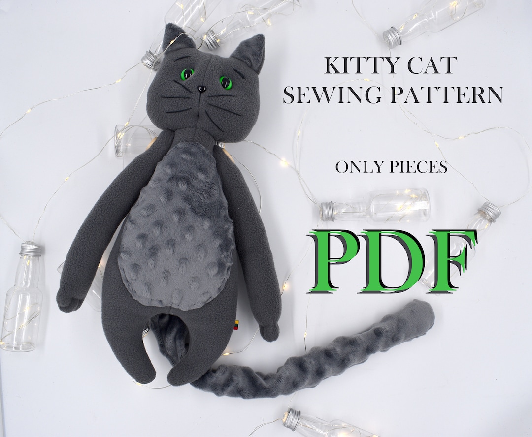 Kitty Cat Sewing Pattern | Plush Toy Pdf Pattern | ONLY PIECES | Plush ...