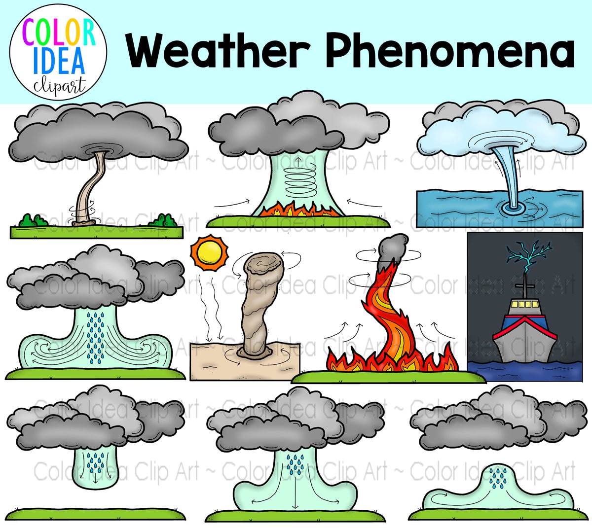 Weather Phenomena Clipart, Weather Phenomena, Weather Diagrams, Weather ...