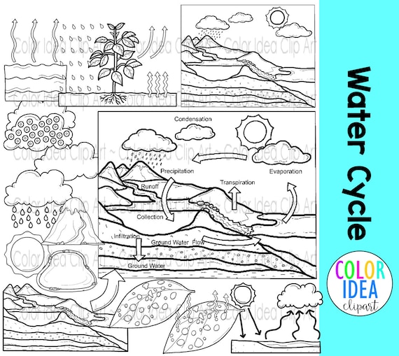 Water Cycle Coloring Page For Kids