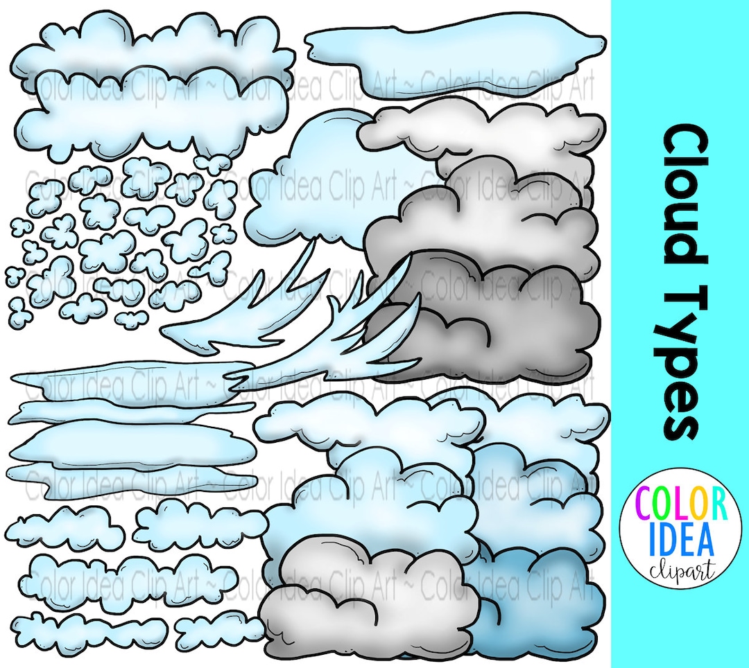 Cloud Types, Cloud Types Clipart, Science Cloud Types, Types of Clouds ...