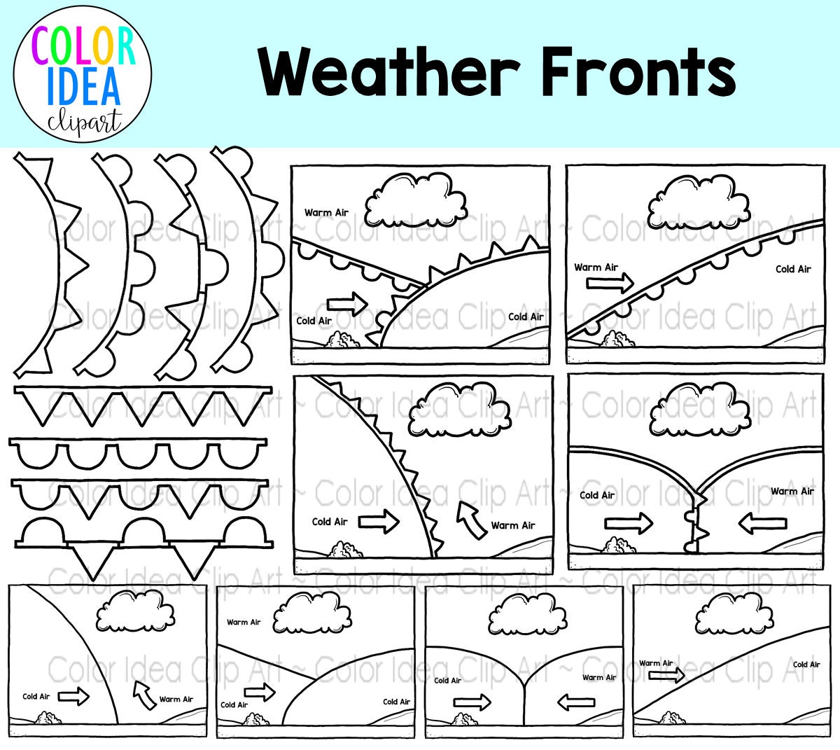 Weather Fronts Clipart, Weather Clipart, Weather Fronts Diagaram ...