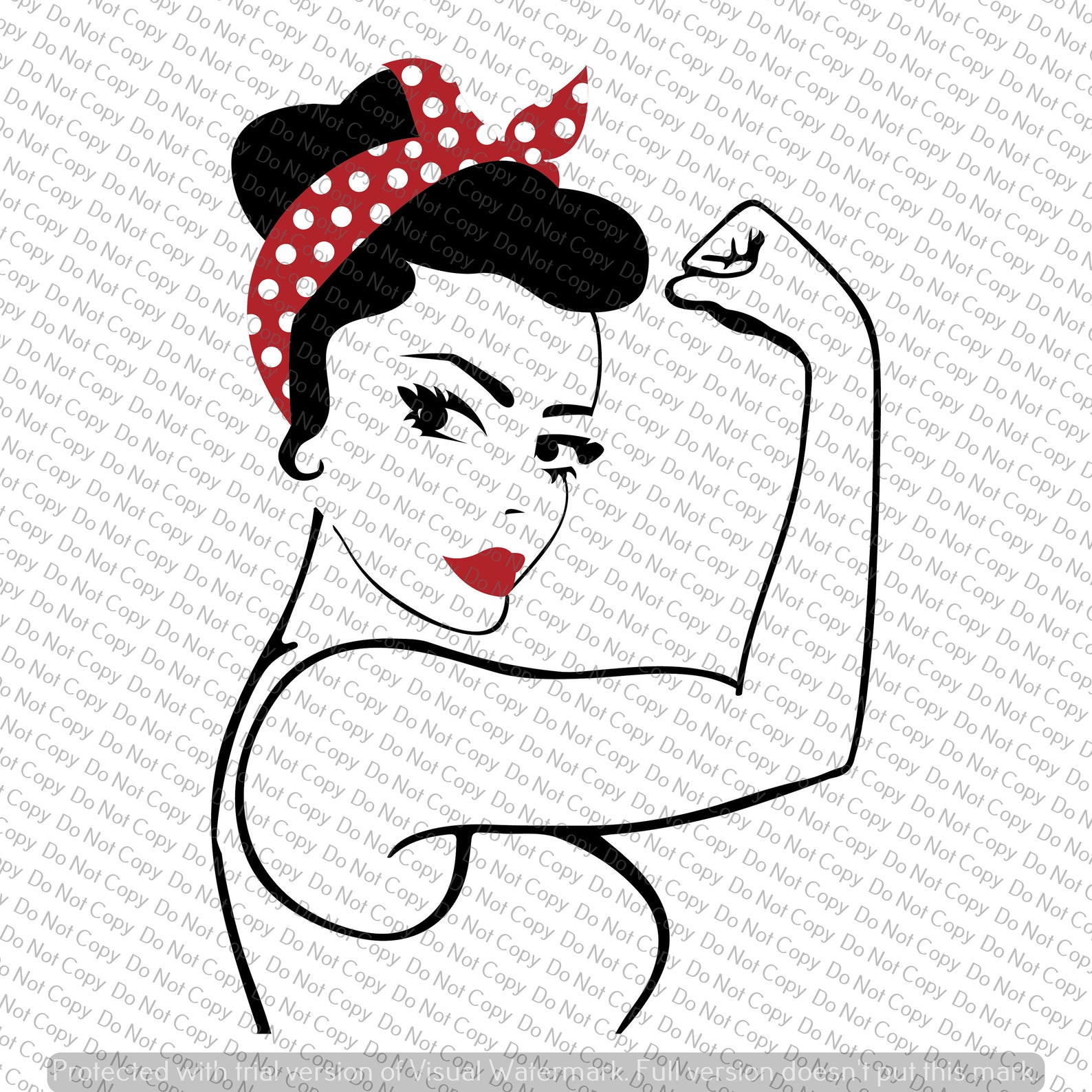 Rosie The Riveter Svg File Cricut Design Space Silhouette Etsy
