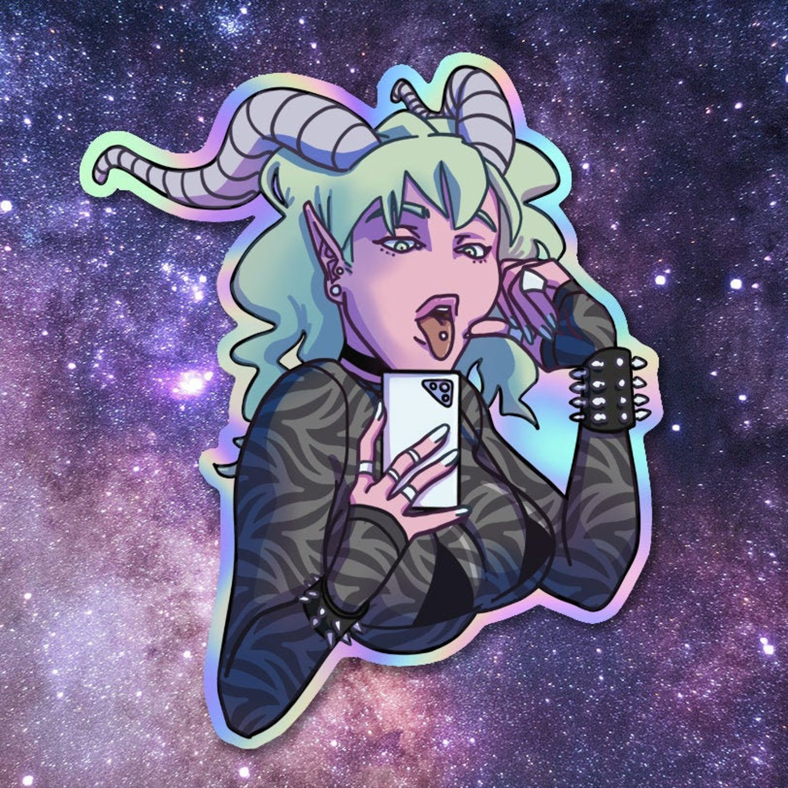 Sticker Lucy Demon Holographic / Transparent - Etsy