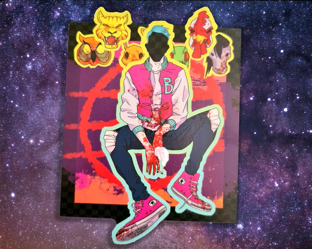 Hotline Miami Style Eco Sticker - Etsy