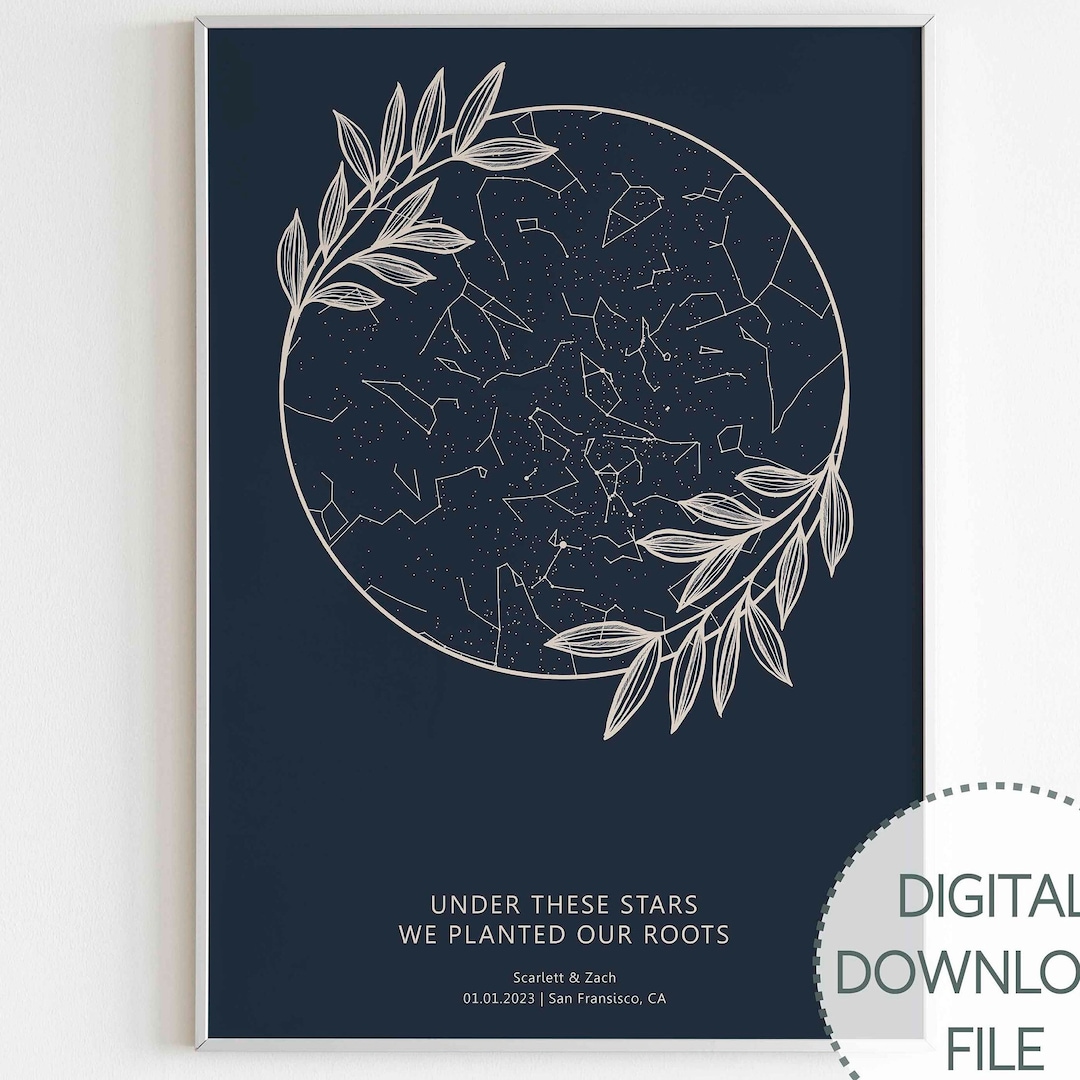 Custom Star Map Printable Digital File Personalized Star Map - Etsy