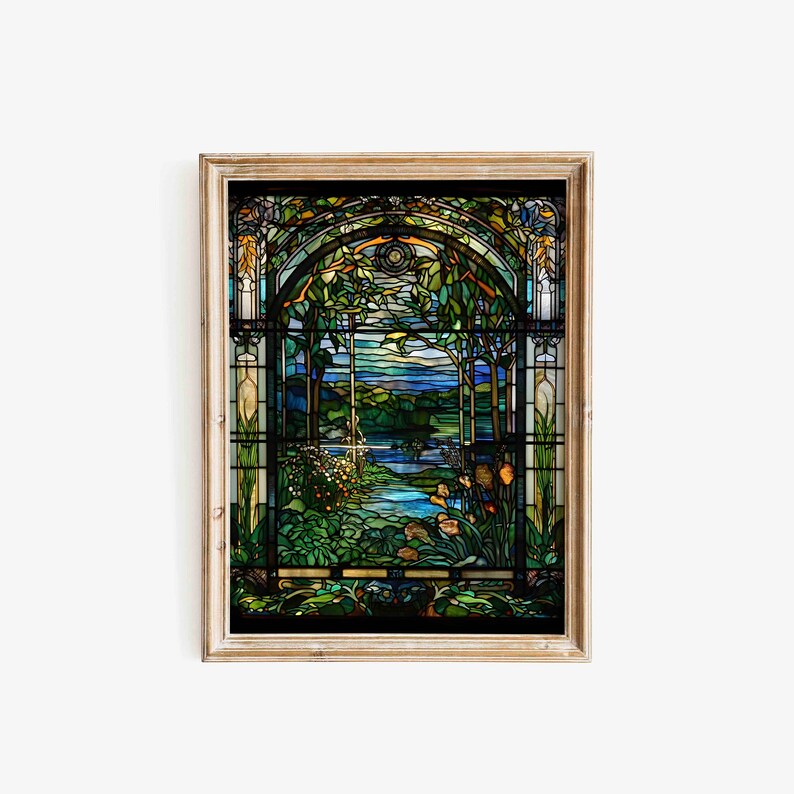 Printable Stained Glass Style Fine Art Print, Spiritual Inspiration ...