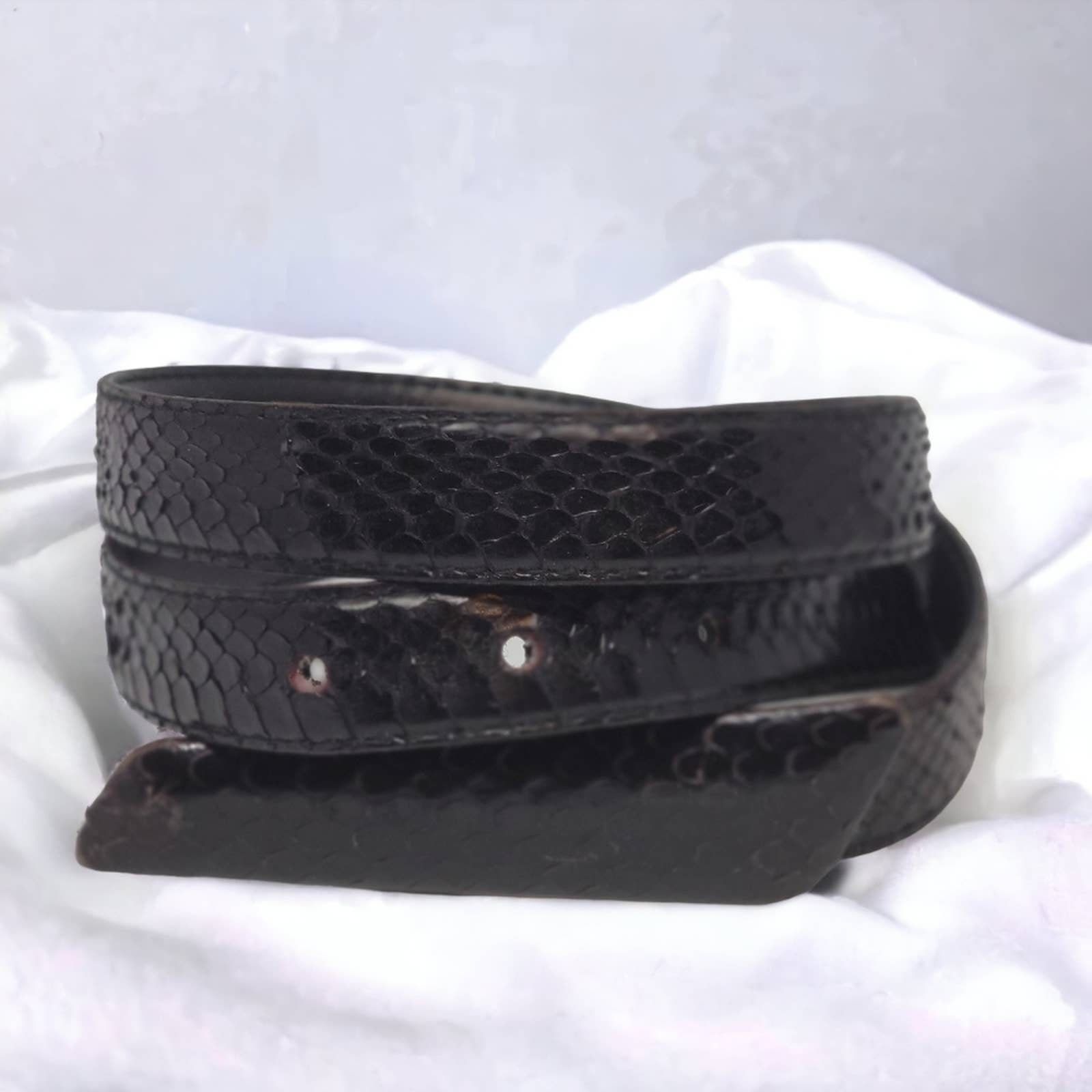 HARVE BENARD Vintage Black Snake Skin Belt - Etsy