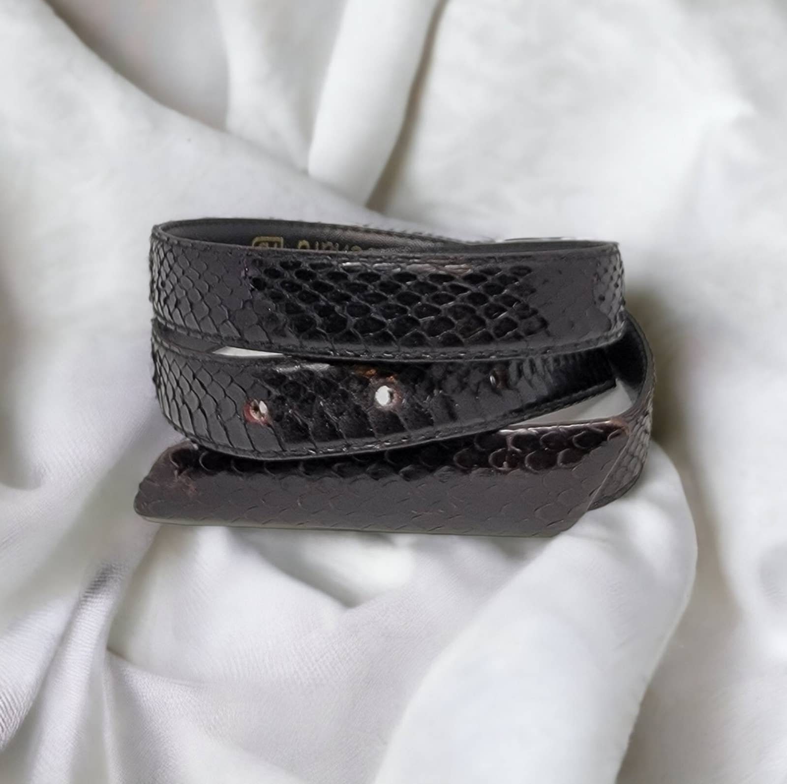 HARVE BENARD Vintage Black Snake Skin Belt - Etsy