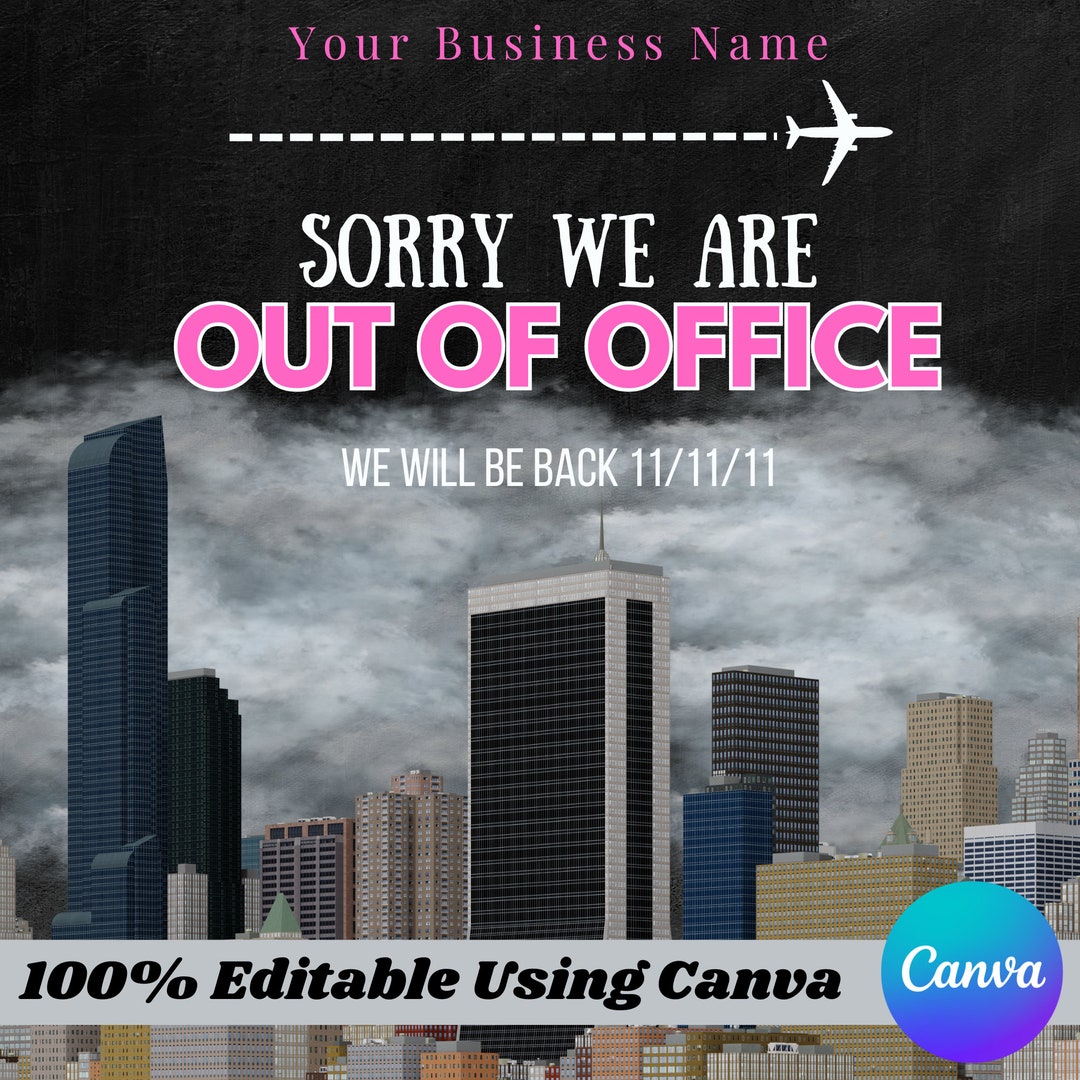 Sorry We Are Out of Office Flyer, Small Business Flyer, Nail Flyer ...
