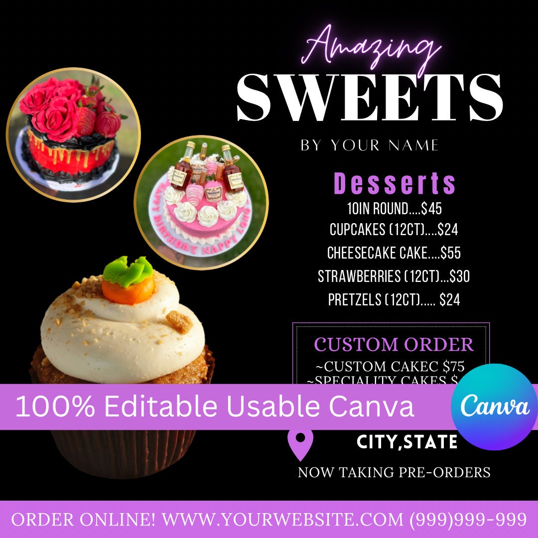 Sweet Price Lists, Purple Templates,hair Flyer, Nails Flyer,black Flyer ...