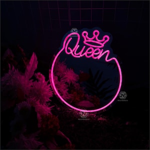 Queen Neon Sign Mirror: Custom LED Wall Decor - Etsy