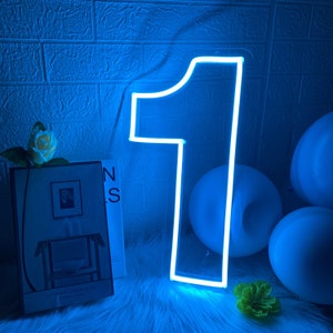 Number Neon Sign Custom Birthday Decor, LED Neon Light Party Decor, Led ...
