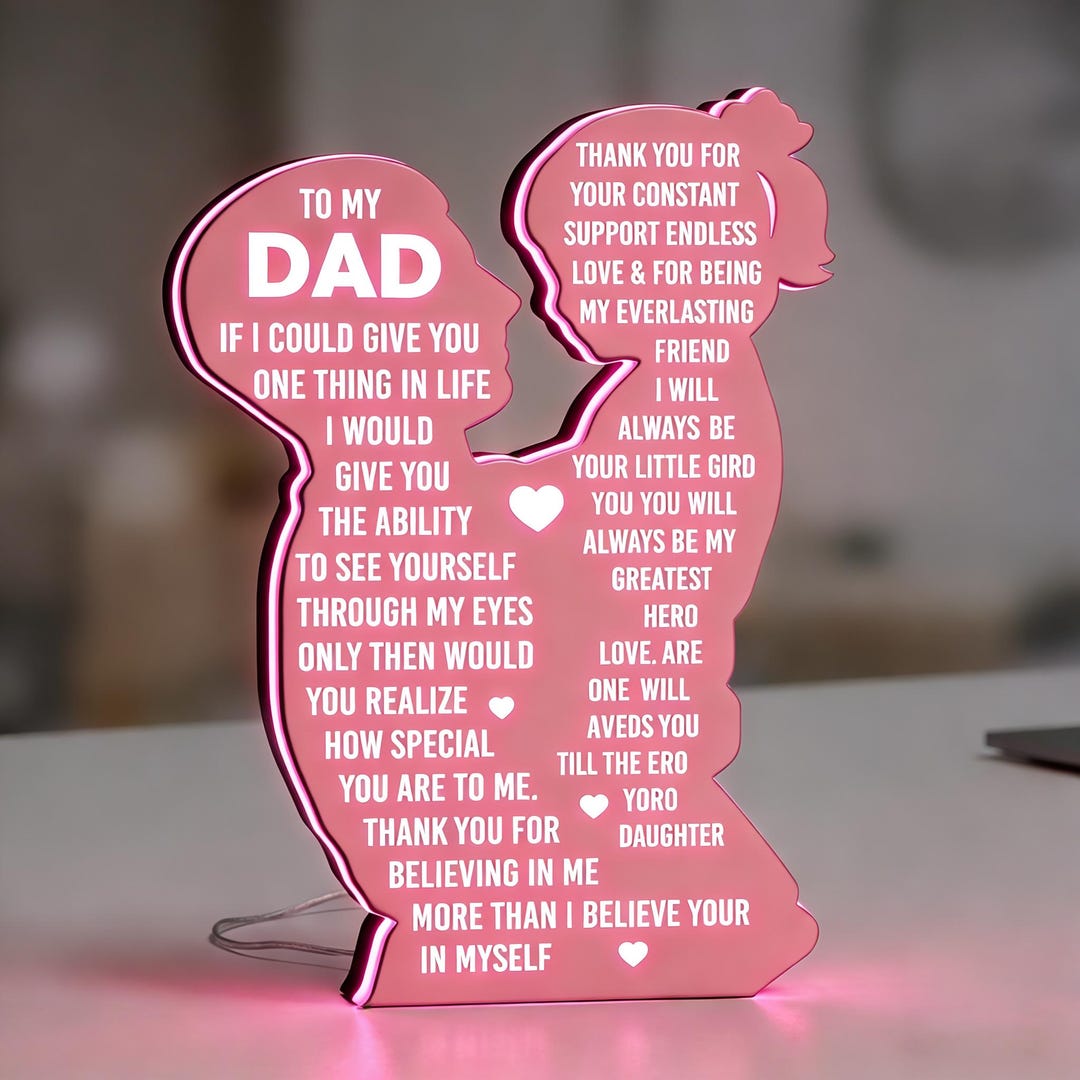 Vibrant LED Neon Wall Art: Best Dad Ever, Custom Size Home Decor, Gift ...