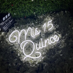 Mis Quince Neon Sign Custom Wall Decor, LED Neon Sign Party Decor, Neon ...