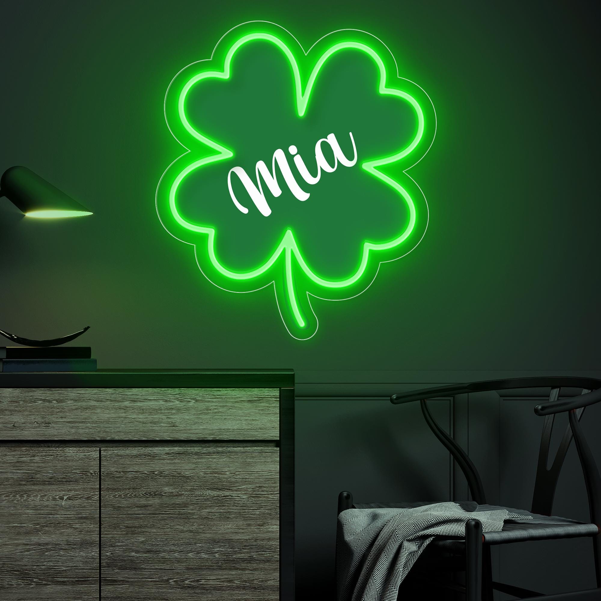 Custom St. Patrick's Day Shamrock LED Neon Light Saint Patty's Holiday ...
