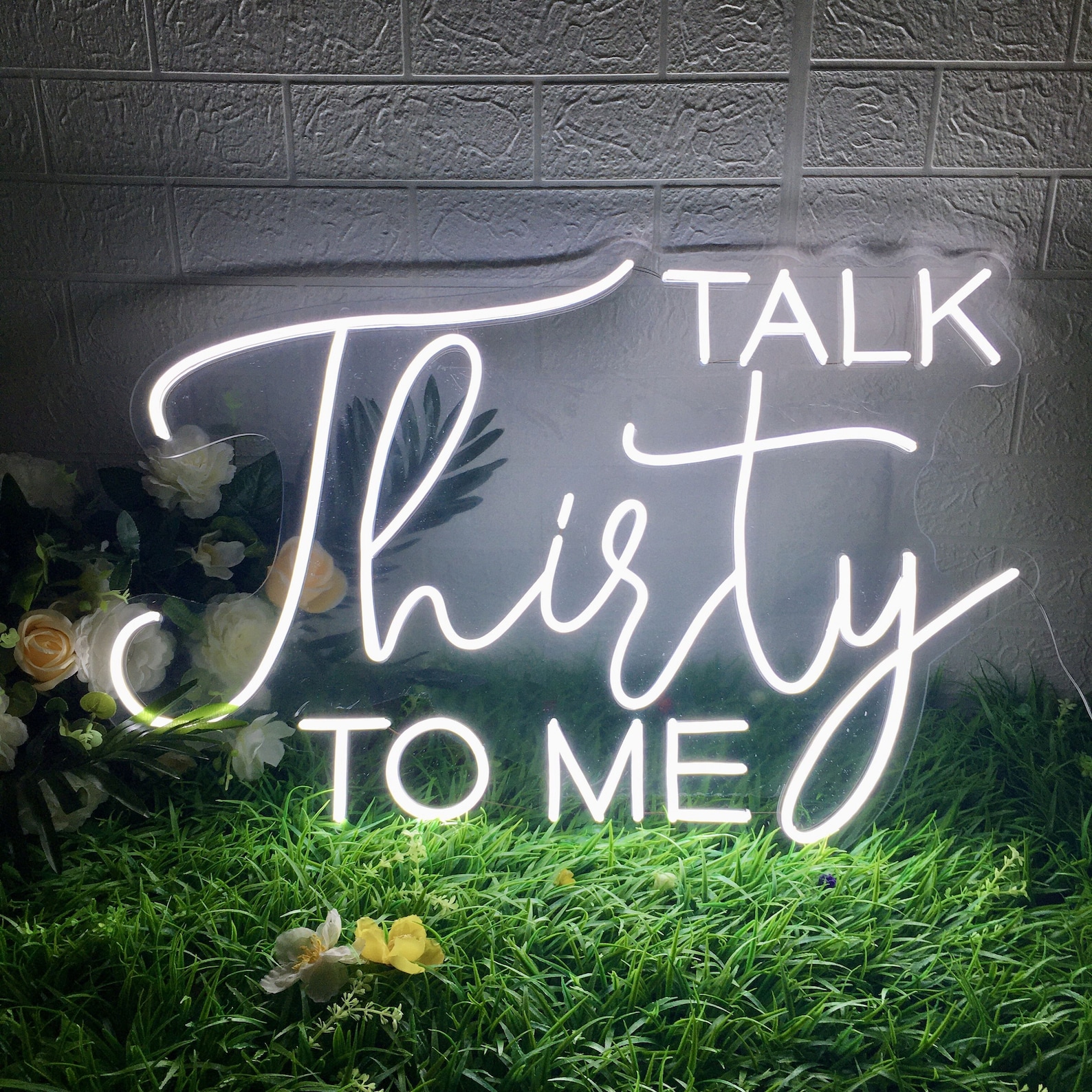 Talk Thirty to Me Neon Sign Custom Birthday Decor, Led Neon Sign ...