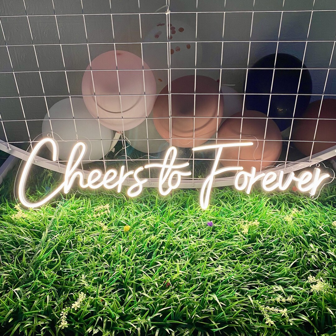 Cheers to Forever Neon Wedding Sign Custom Wall Decor, Wedding Welcome ...