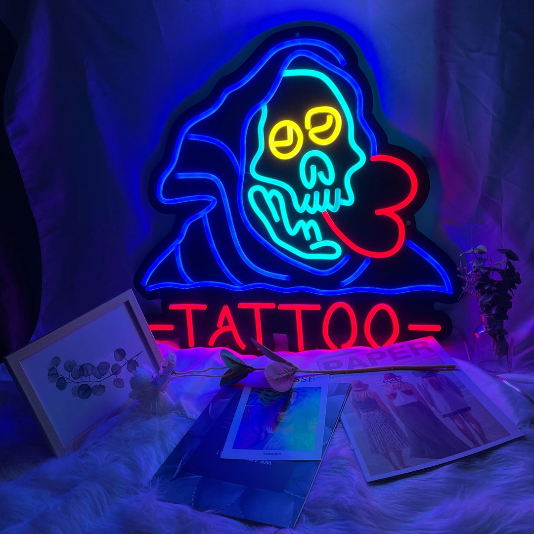 Tattoo Neon Sign Wall Decor, Custom Tattoo Parlor Neon Lights, Tattoo ...