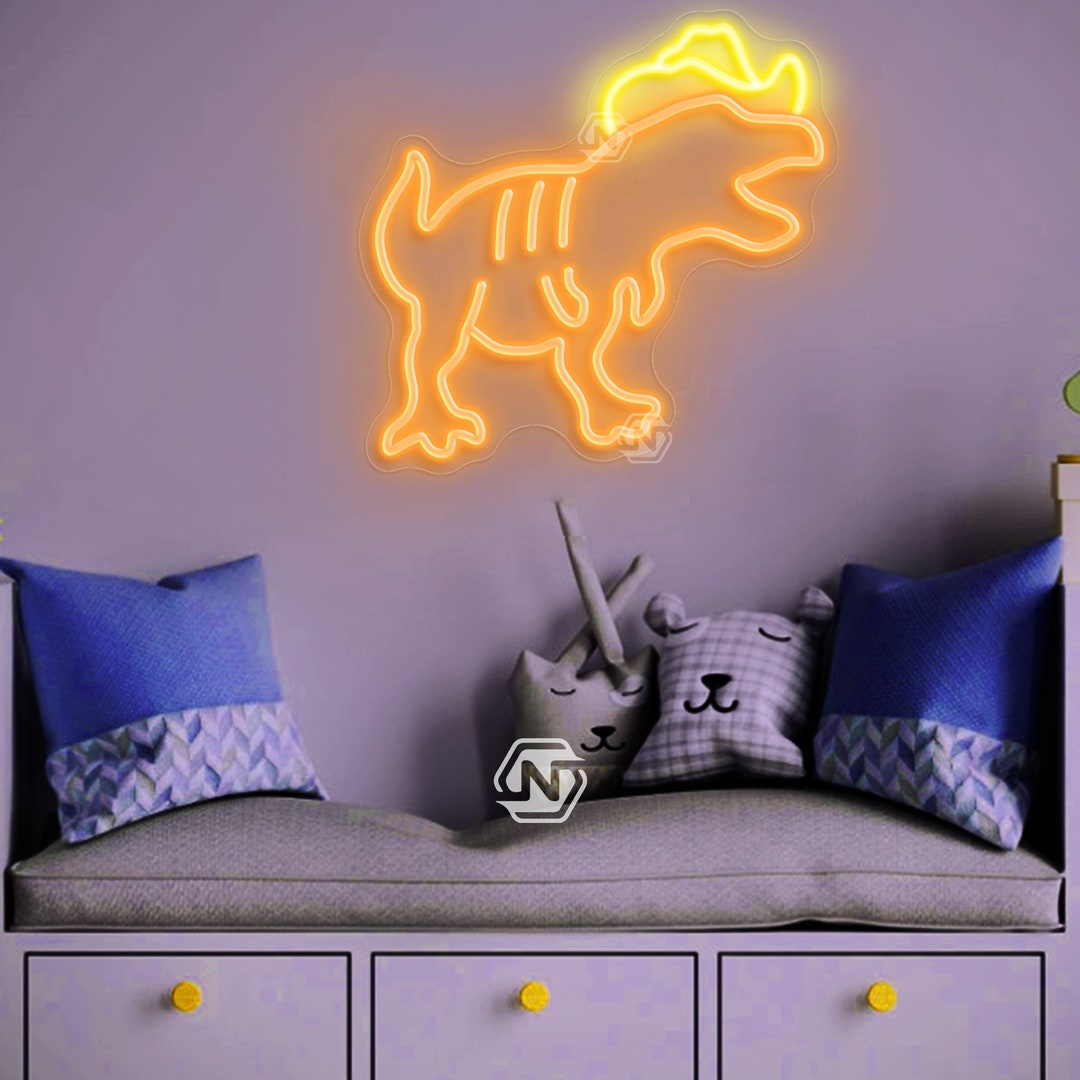 Dinosaur Neon Sign Custom Gifts for Kids, Dinosaur Neon Sign Bedroom ...