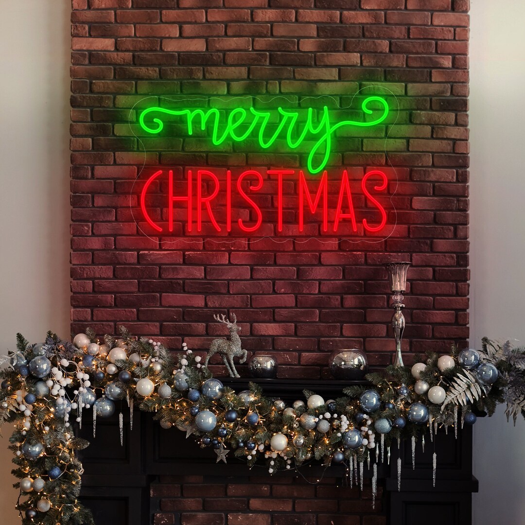 Merry Christmas Neon Sign Custom Wall Decor, Led Neon Sign Home Decor ...