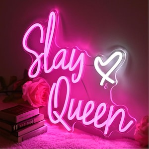 Slay Queen Neon Sign: Custom LED Bedroom Decor, Wall Art - Etsy