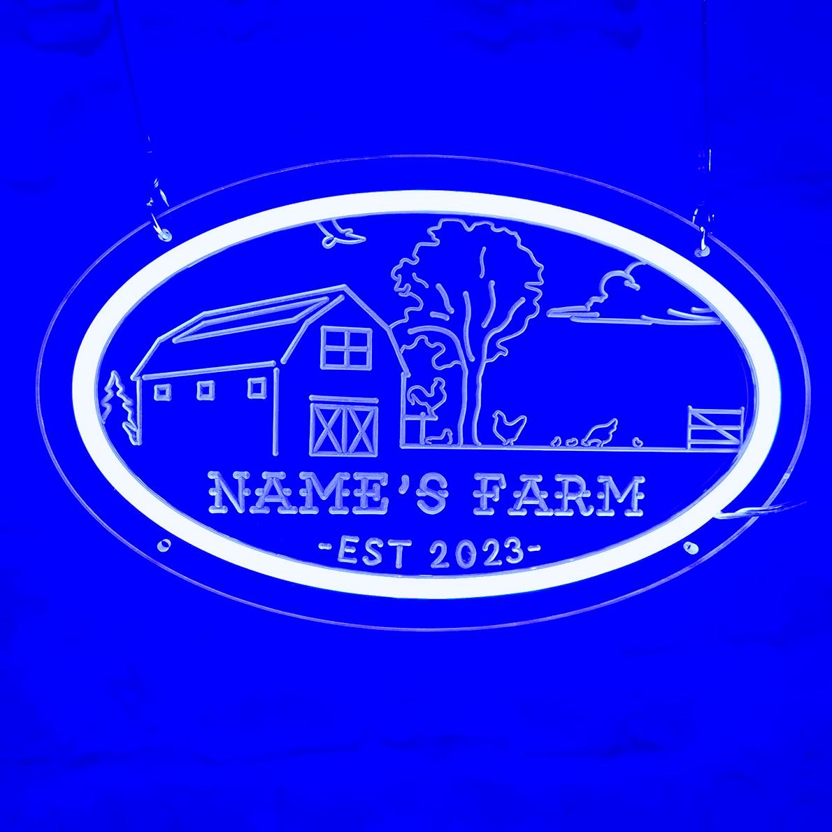 Custom Farmhouse LED Neon Chicken Coop Sign: Personalized Floral Design ...