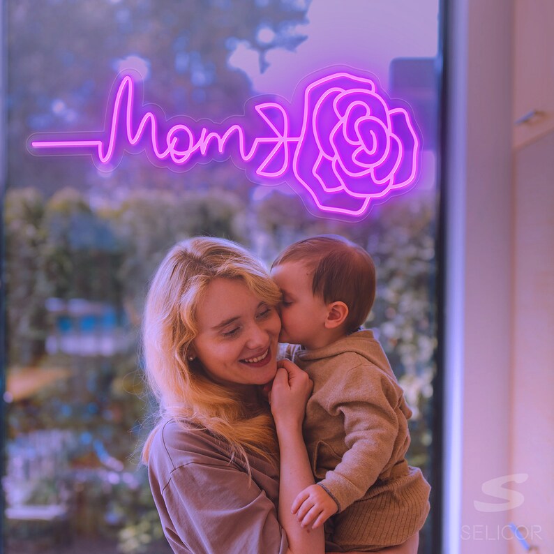 MOM Neon LED Neon Sign for Mothers Day Giftsflower Neon Sign - Etsy
