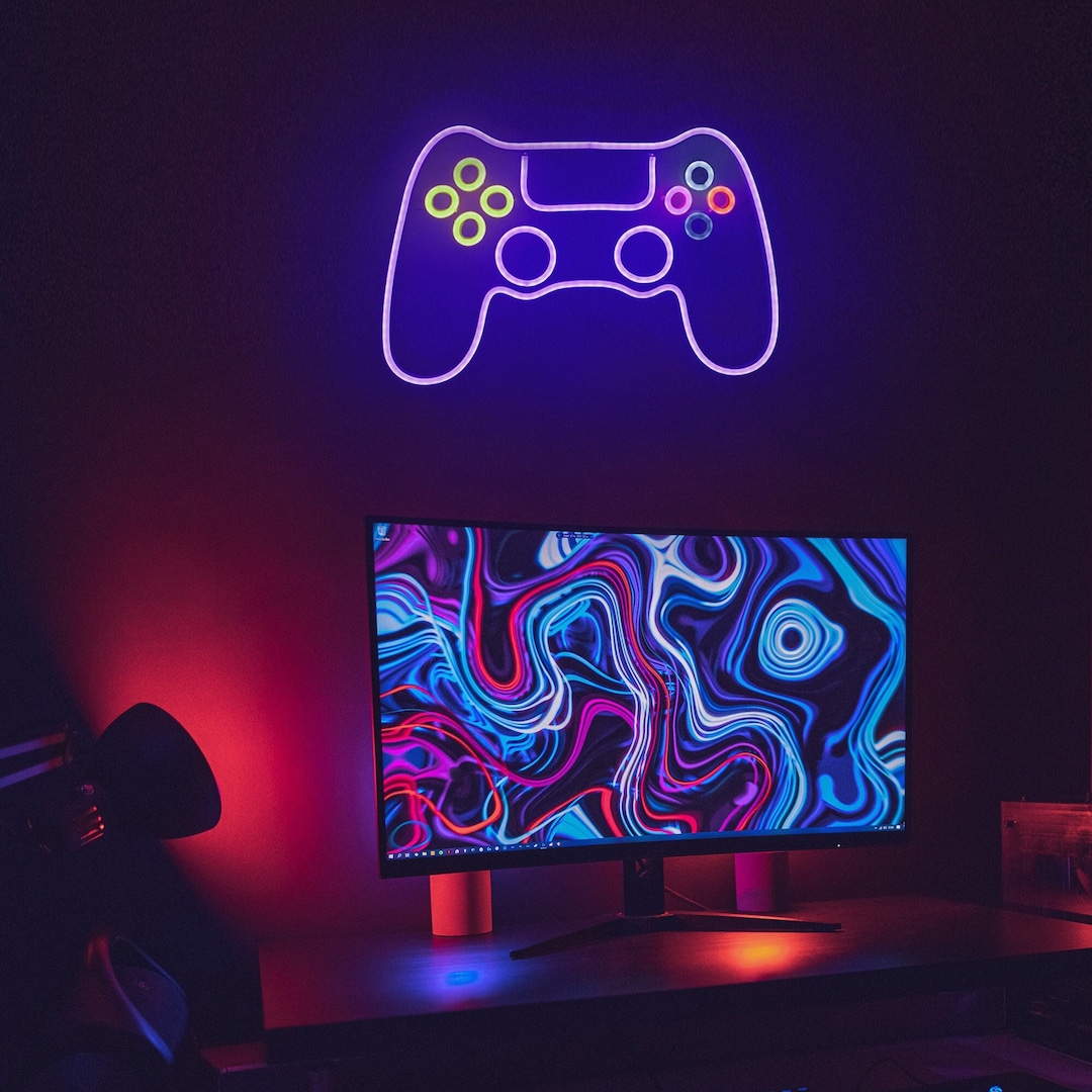 Gamepad Neon Sign Wall Decor, Custom Neon Sign Game Room Decor ...