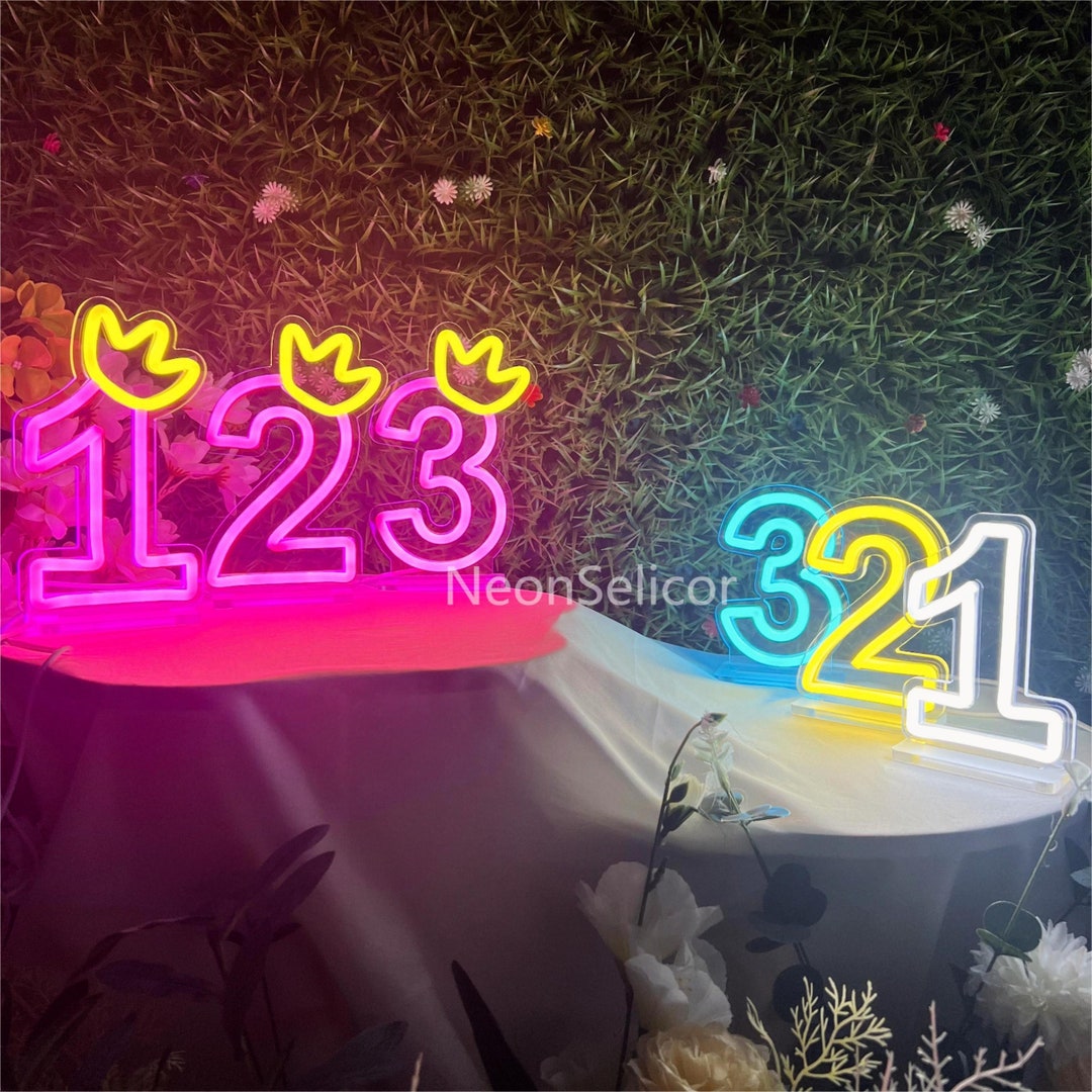 Digital Neon Sign Custom Table Decor, Number Neon Sign Birthday Decor ...