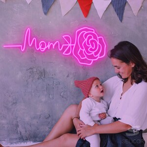 MOM Neon LED Neon Sign for Mothers Day Giftsflower Neon Sign - Etsy