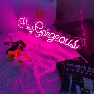 Hey Gorgeous Neon Sign, Wedding Neon Sign, Personalized Gifts, Wall ...