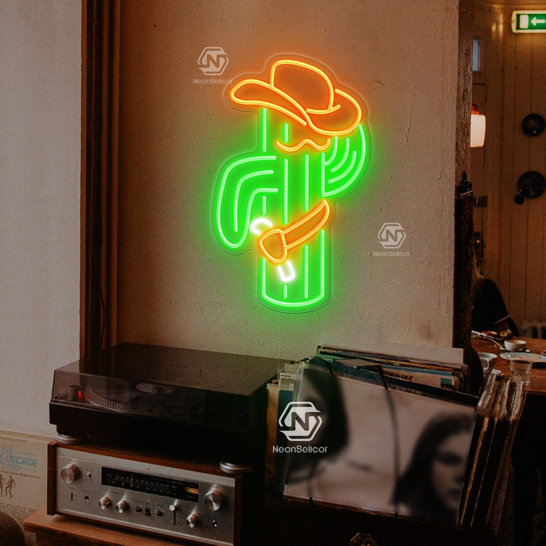 Cowboy Neon Sign Custom Wall Decor, Cowboy Hat Neon Sign Room Decor ...