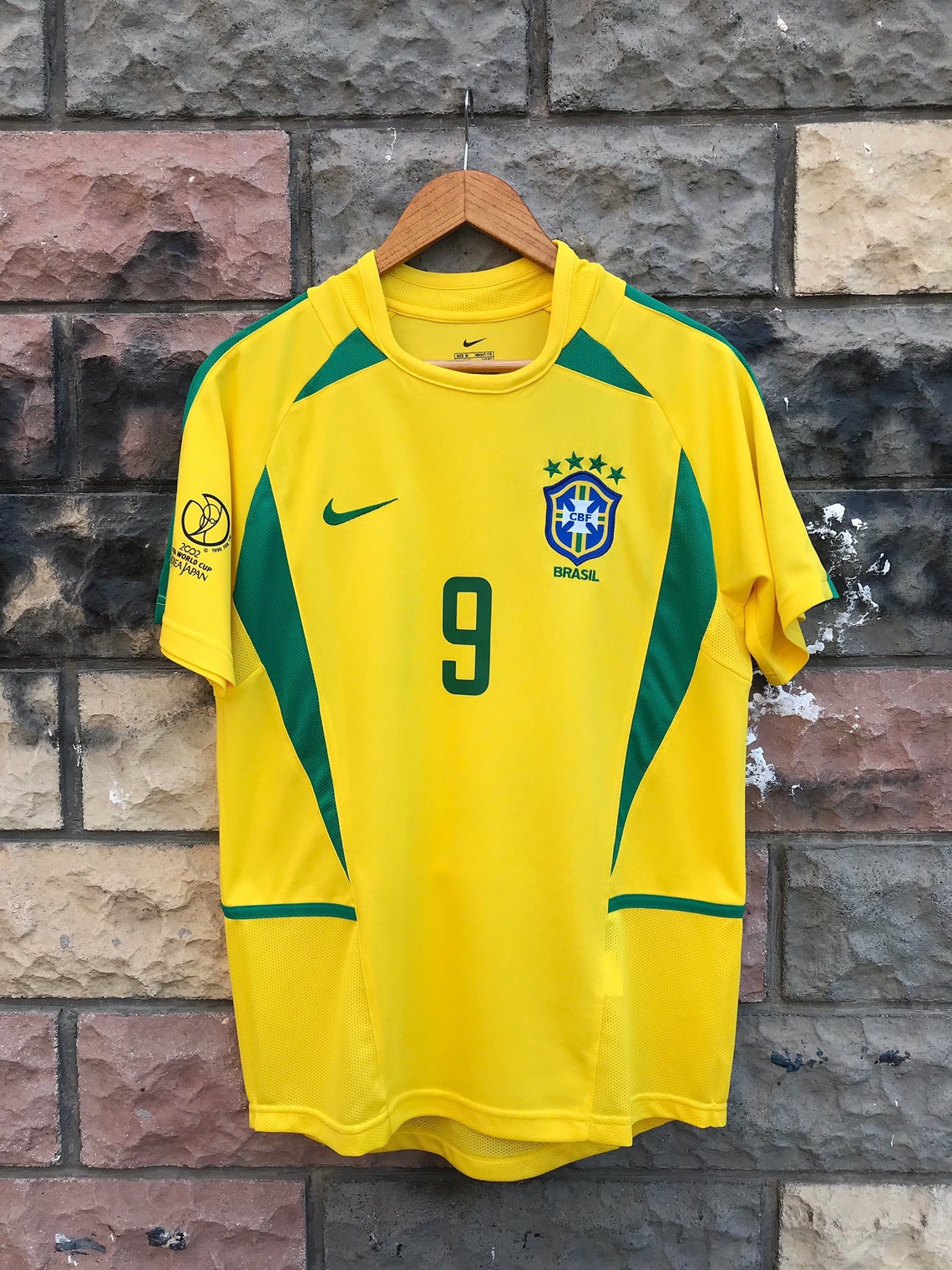 Brazil 2002 World Cup Soccer Jersey Football shirt Ronaldo 9 | Etsy