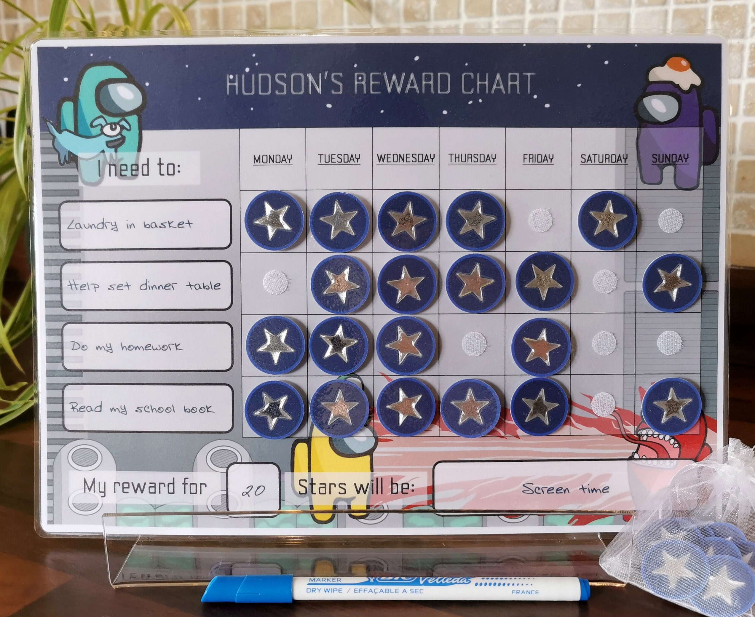 Personalised Among Us Reward Chart/stickers/among Us - Etsy UK