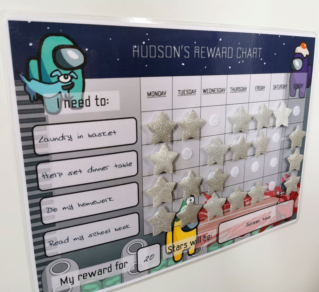 Personalised Among Us Reward Chart/stickers/among Us - Etsy UK