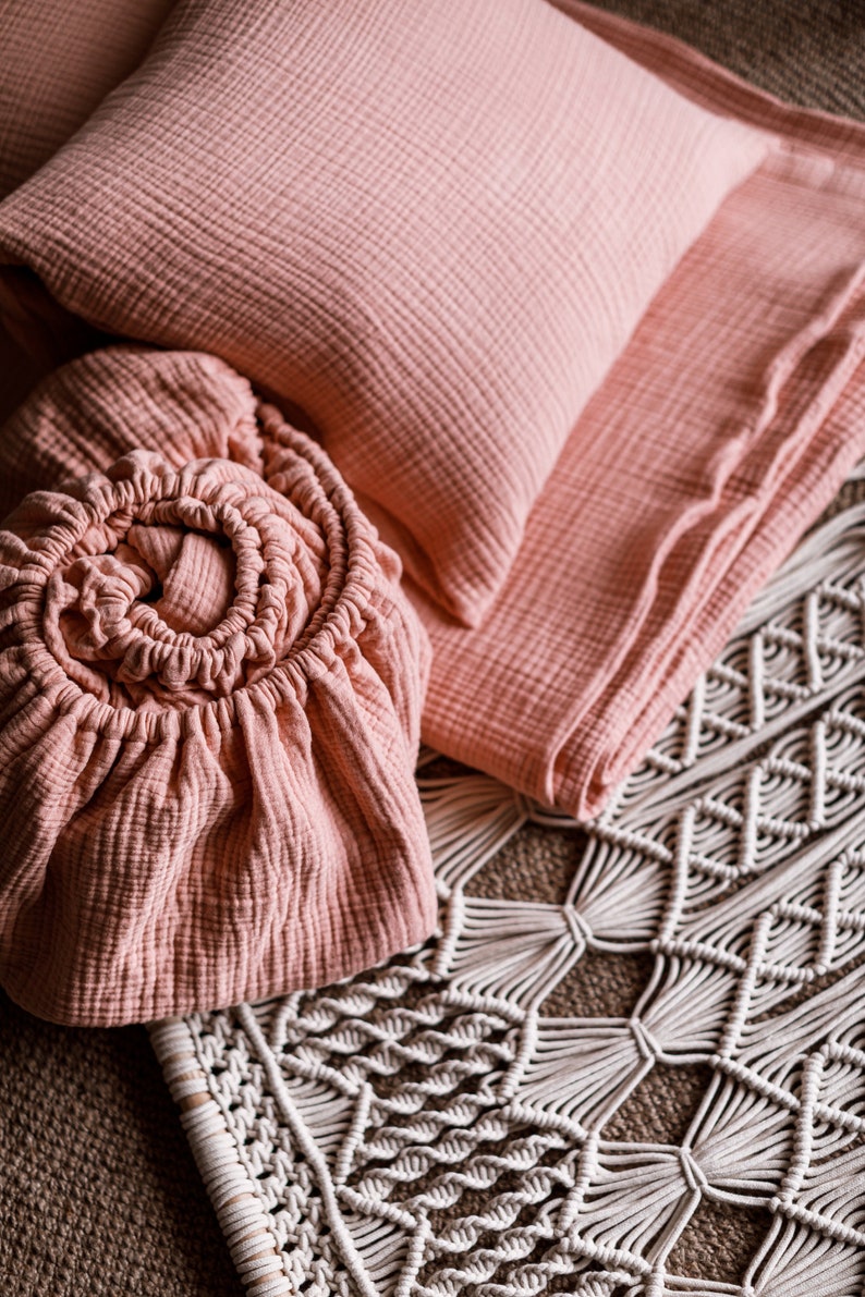 MUSLIN Bedding /muslin Duvet Cover/muslin Bedding / Dusty Pink Rose ...