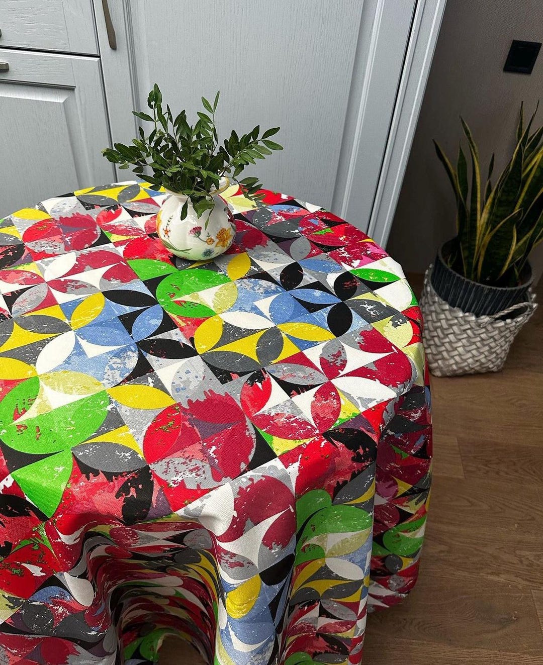 Anniversary Gift Set of Teflon Tablecloth and 6 Napkins. Waterproof ...