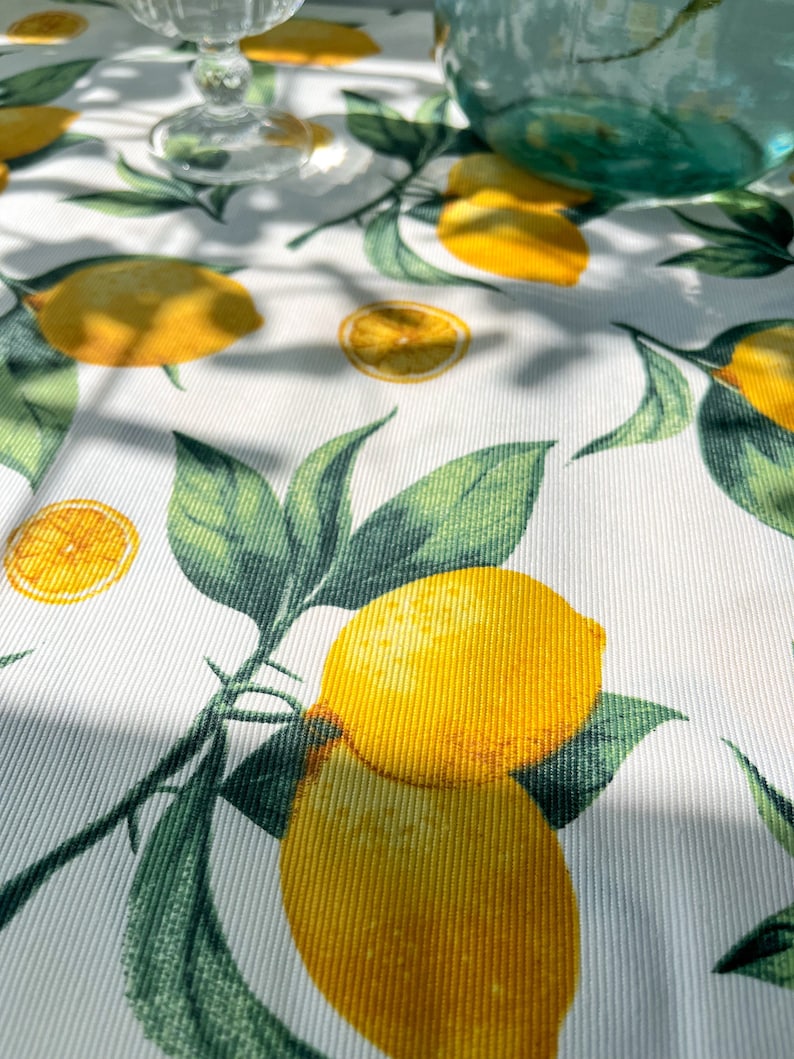 Teflon Tablecloth. Lemon Kitchen Decor. Table Setting. Water-repellent ...