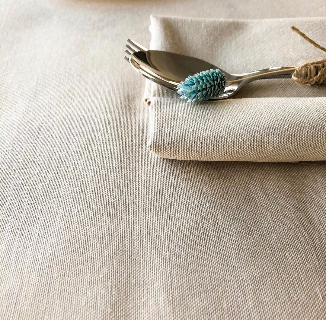 Water-repellent Tablecloth Beige Color. Cottagecore Decor. Table ...