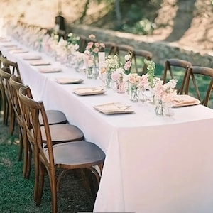 60 X 144 Rectangular White Tablecloth Polyester Wedding Tablecloth Etsy UK