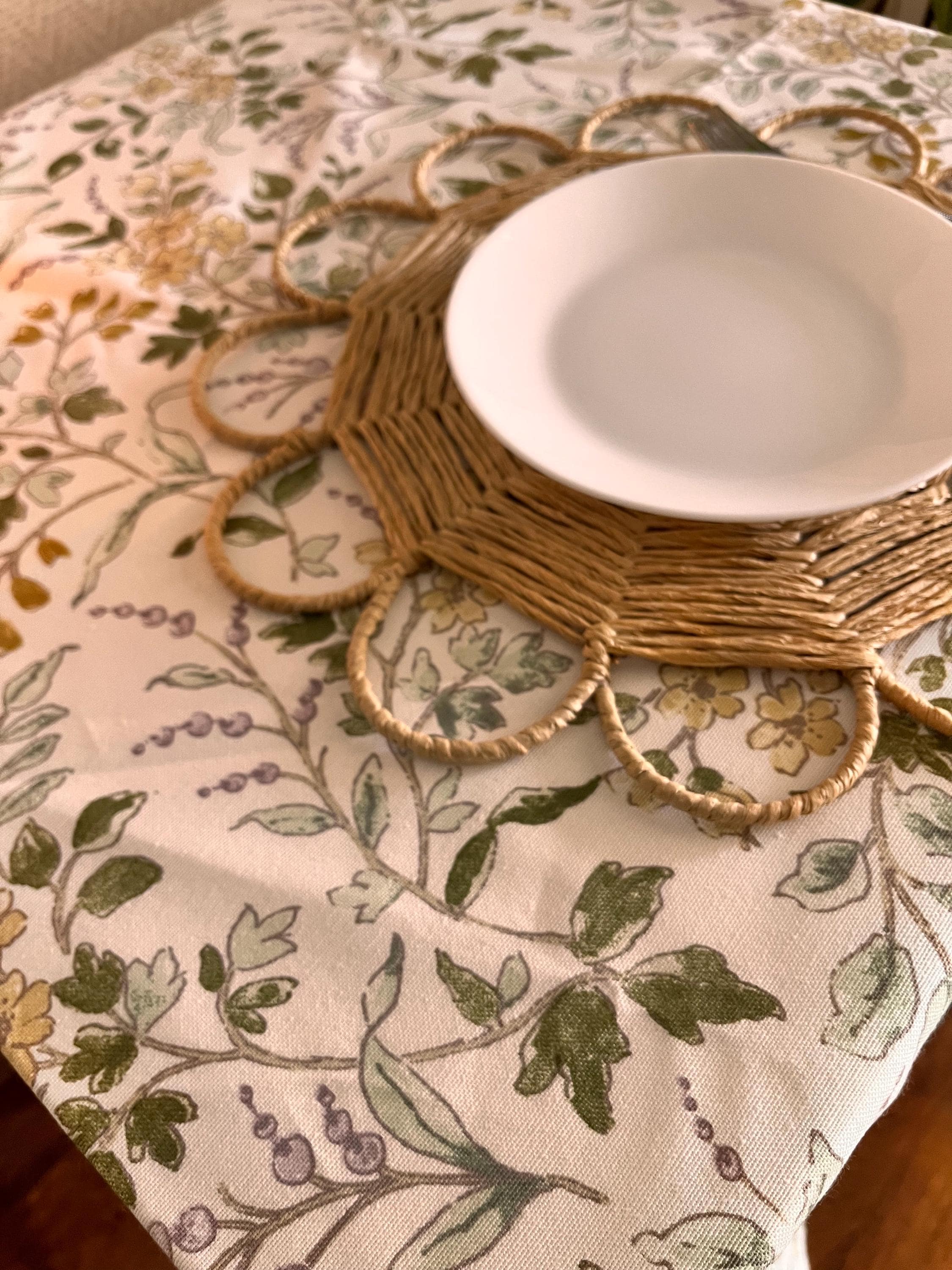 Waterproof Tablecloth With Floral and Plant Print. Cottagecore Decor ...