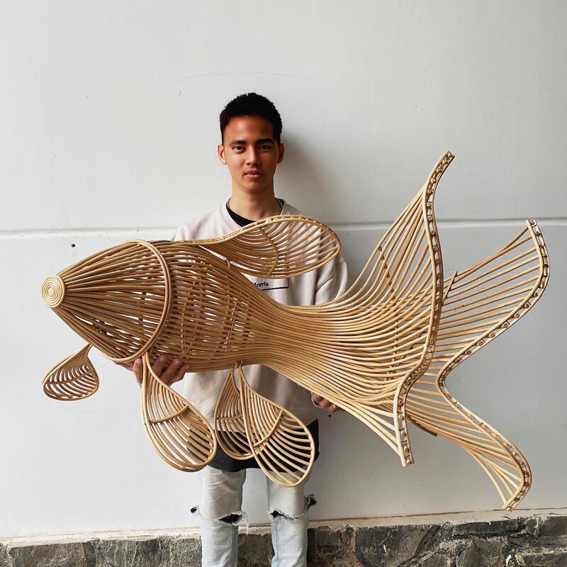 Rattan Pendant Light - Etsy