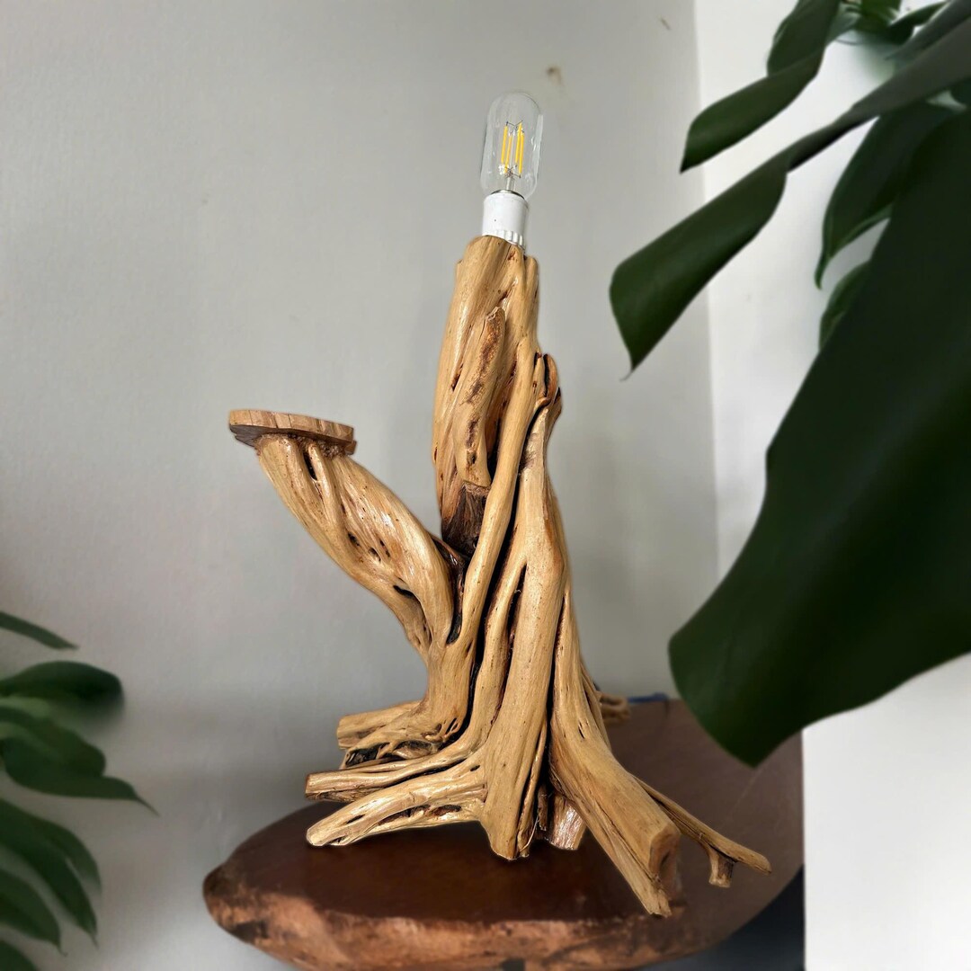 Driftwood Table Lamp Driftwood Lighting Modern Table Lamp Tree Branch ...