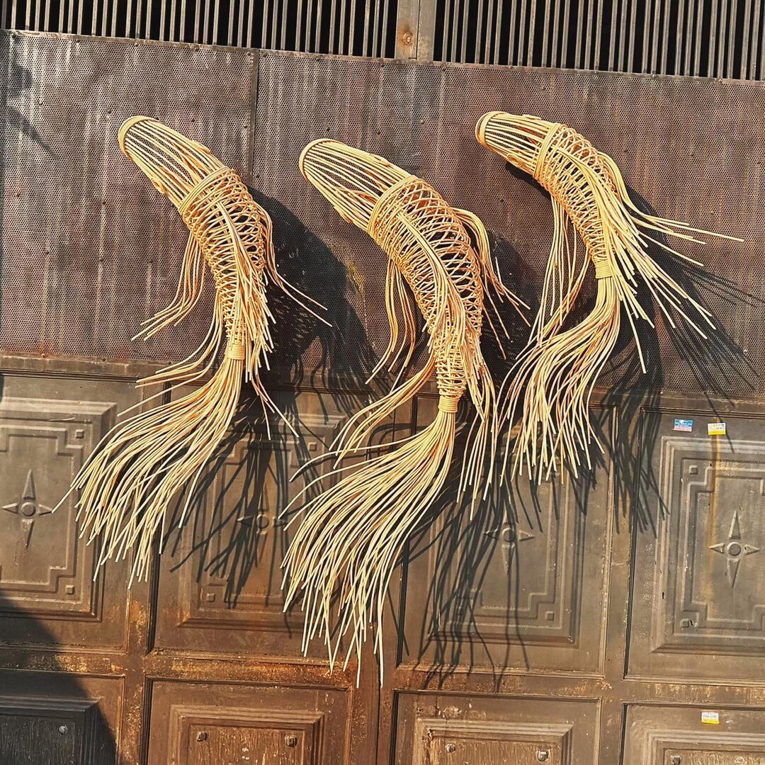 Rattan Pendant Light Fish Pendant Light Wicker Pendant Light Rattan ...