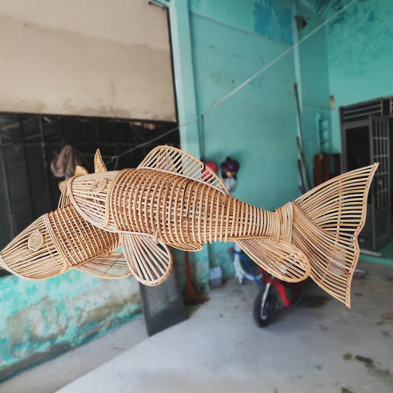 Rattan Chandelier - Etsy