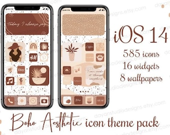 Leopard Boho Icon Theme Pack IOS 14 App Covers Widgets & | Etsy